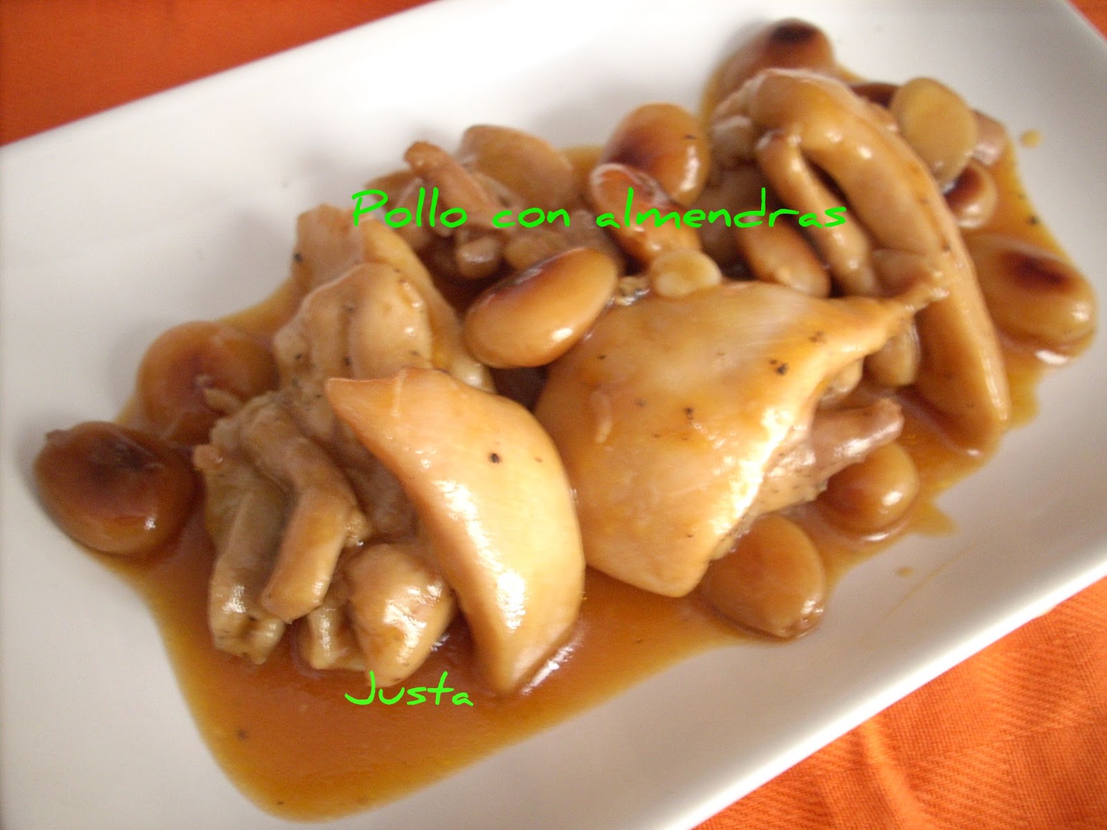 Recetario de Justa: POLLO CON ALMENDRAS (receta de la revista