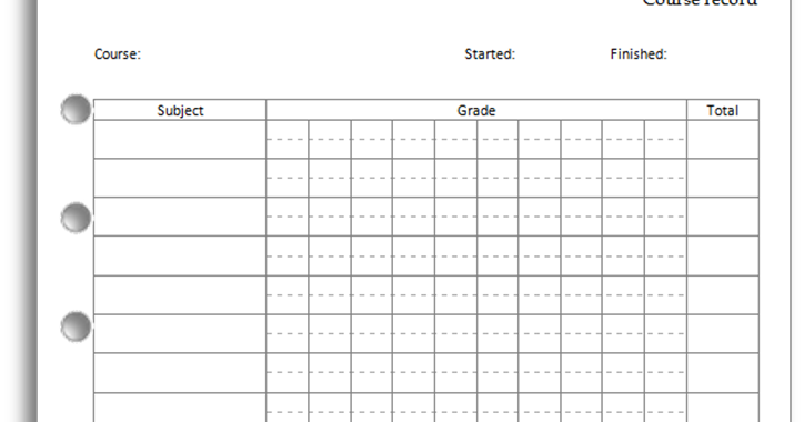 My Life All in One Place: Course record form now for the A5 Filofax