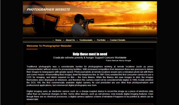 Free CSS Black Sunset Photos Website Template