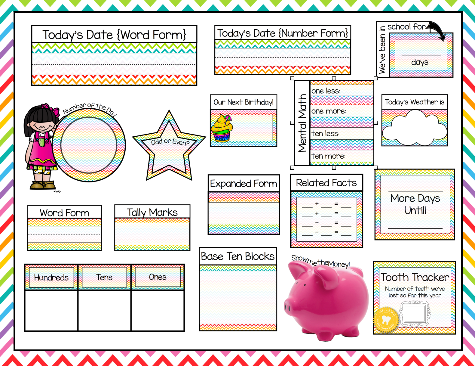 Lots of Chevron Freebies! - Sunny Days in Second Grade