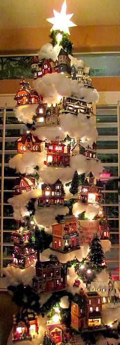 4 the love of wood: CHRISTMAS VILLAGES and DISPLAYS - cloches, mantles ...