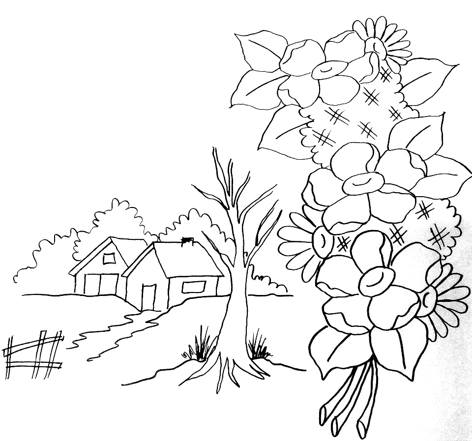 Pintura em Tecido com dicas e riscos: Riscos desenhos de Paisagens para ...