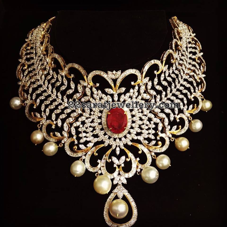 Grand Diamond Sets and Bangles in Mango Design - Jewellery Designs