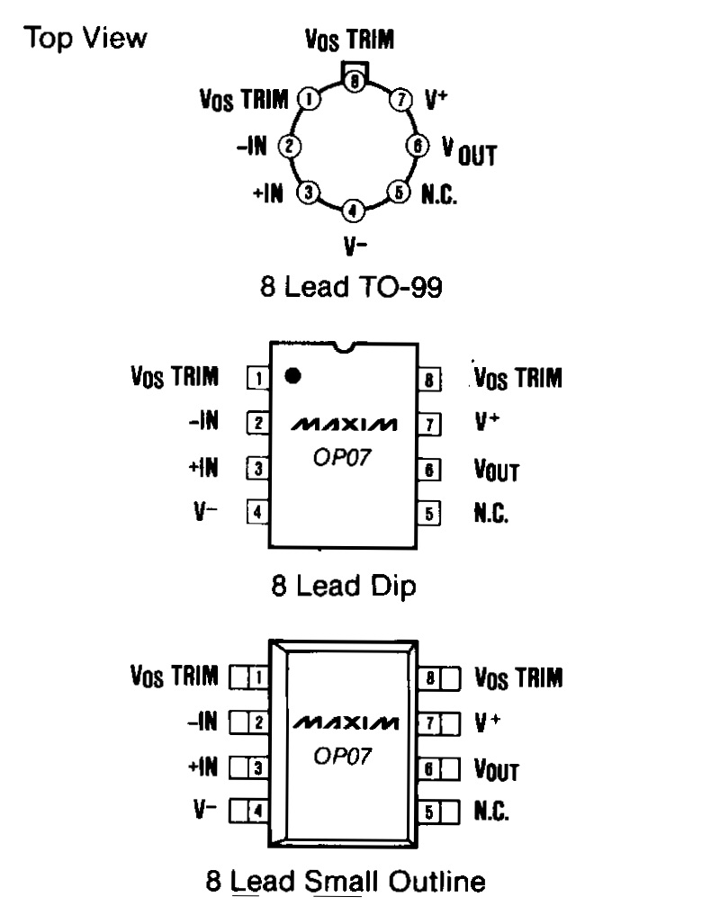Dictionary of Electronic Components: Maxim OP07