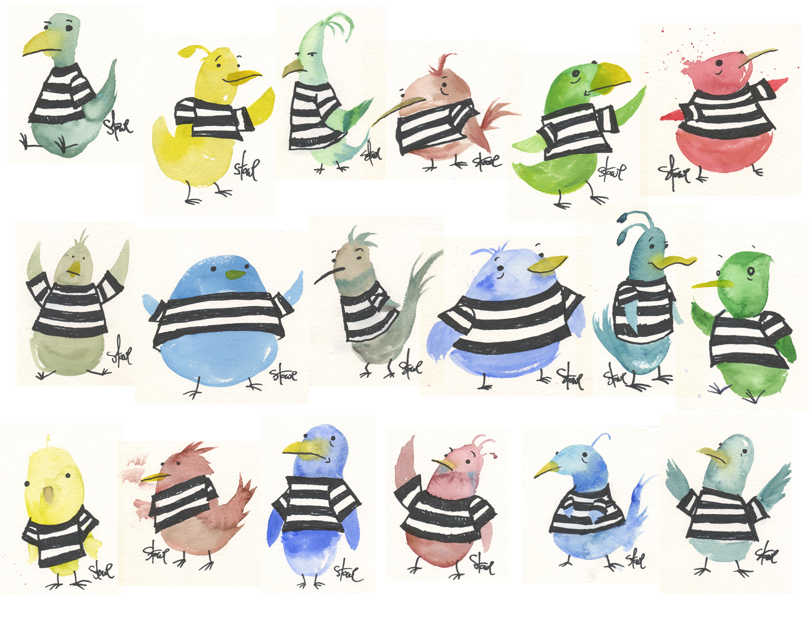 ART by STOWE: My jailbirds