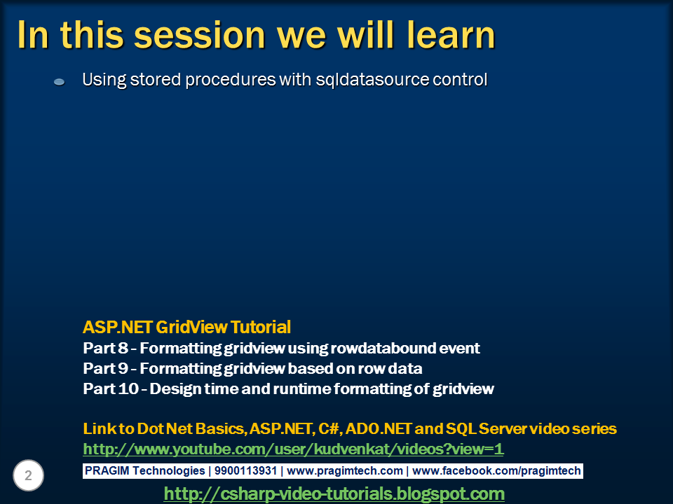 Sql Server Net And C Video Tutorial Part 11 Using Stored Procedures With Sql Datasource