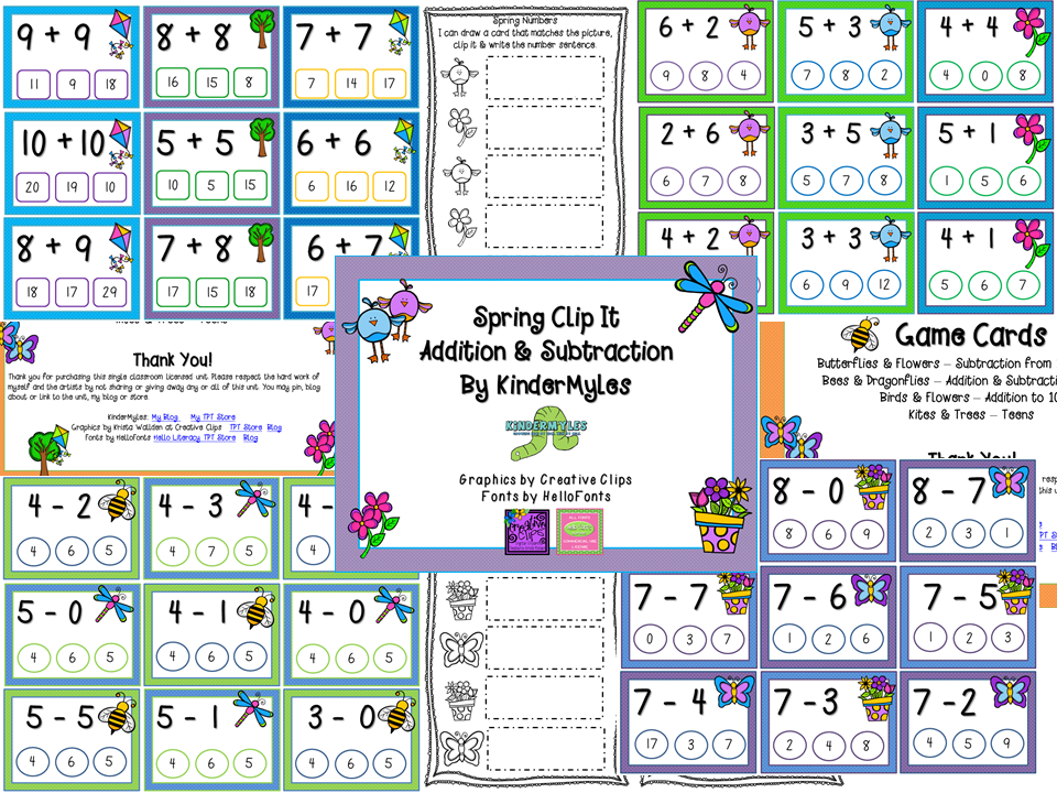 KinderMyles: Linky - Noun Game & New Math Center