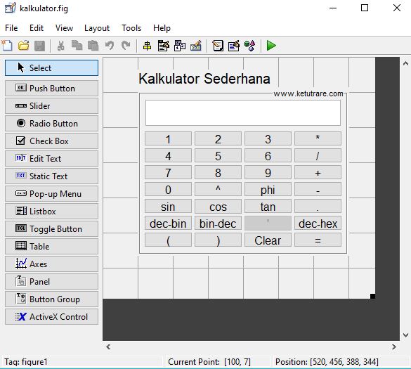 Membuat Desain Button dengan Rapi di GUI MATLAB - KETUTRARE