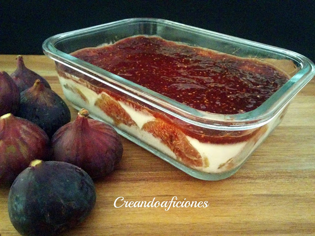 Postre con queso fresco y mermelada casera de brevas