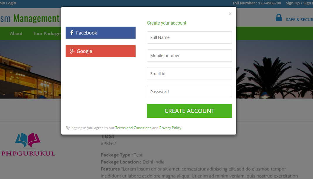 Tourism Management System Full Final Year Project in PHP