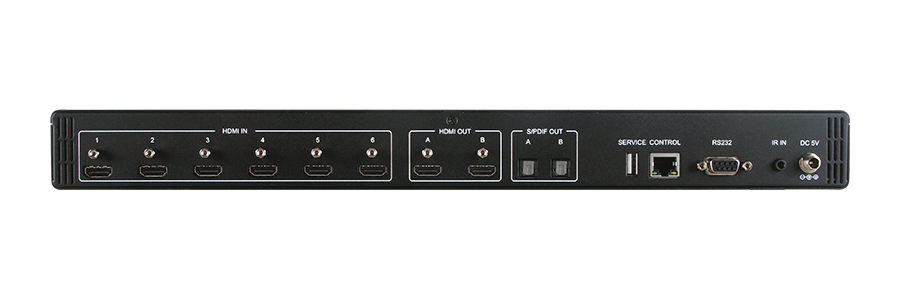 4K UHD 6 進 2 出 HDMI 矩陣，附光纖聲音輸出 ( CDPS-6H2HFS ) ~ 金律視聽工程有限公司
