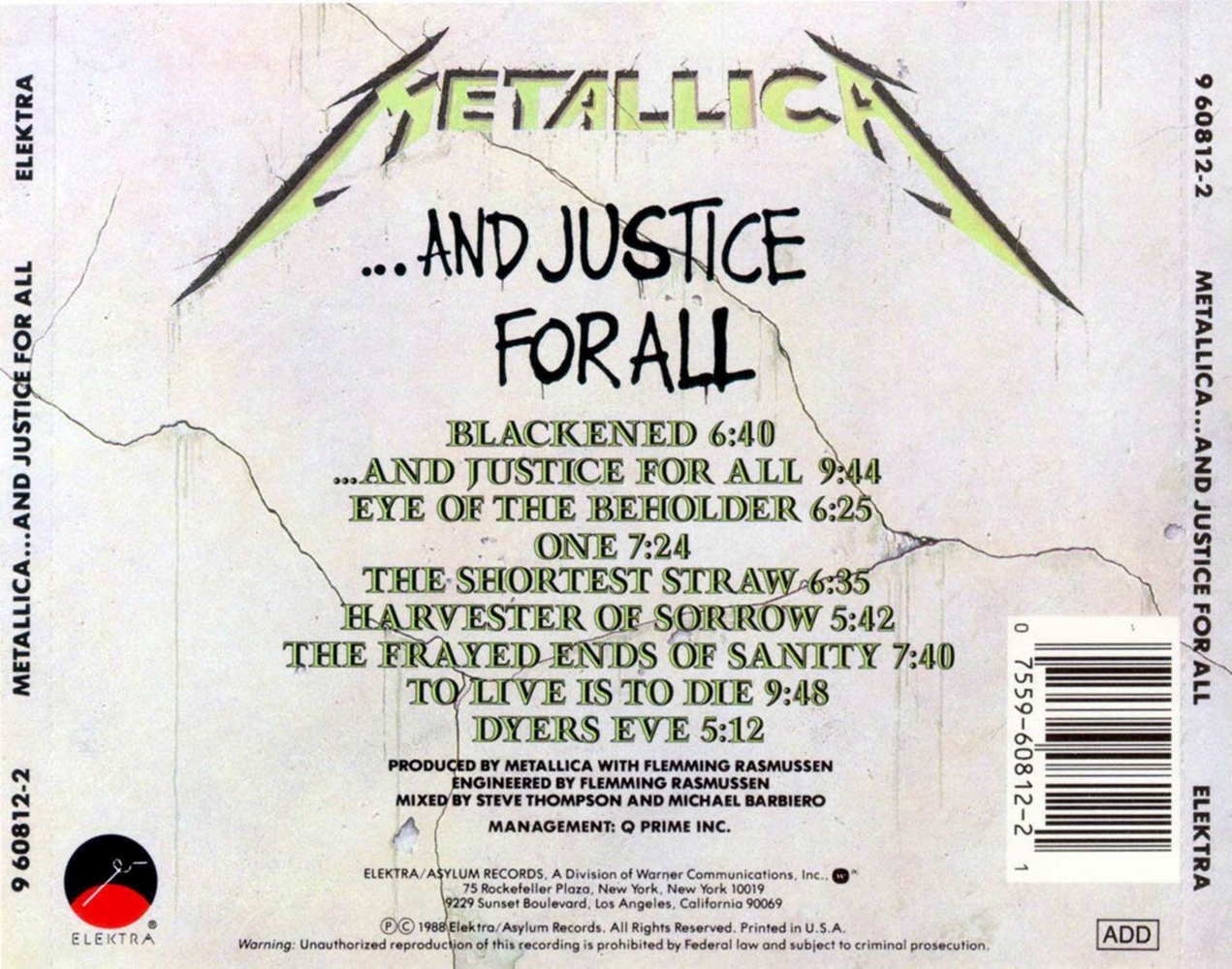 Los 90 En MP3 II: Metallica - ...And Justice For All (CD Album 1988)