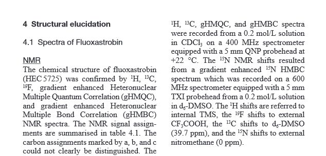 ORGANIC SPECTROSCOPY INTERNATIONAL: Fluoxastrobin