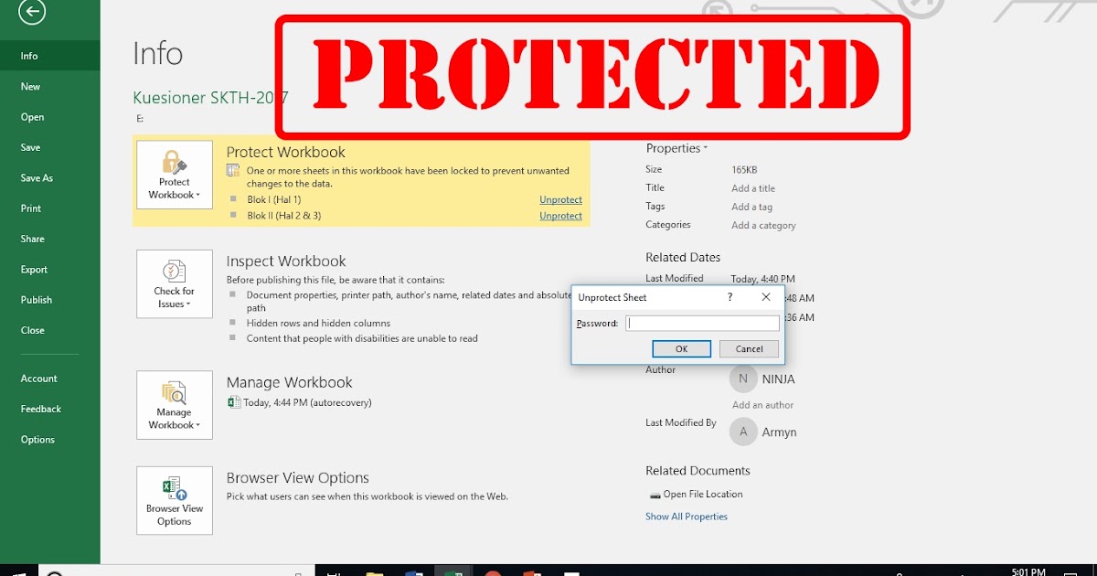 Cara Nak Buka Unprotect Sheet Di Excel - AlishazebRasmussen