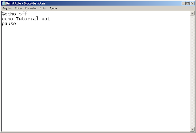 Como criar um arquivo bat (batch file)
