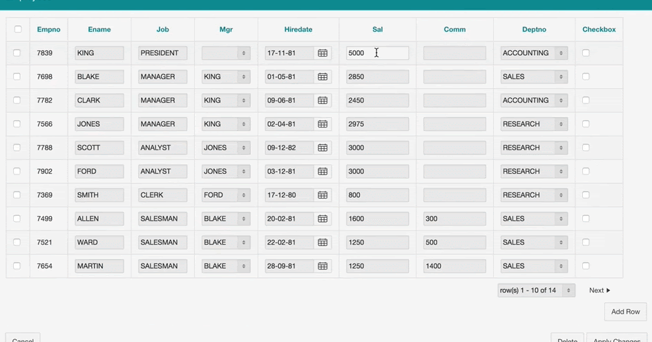 About Oracle: Adding a bit of Excel to tabular forms