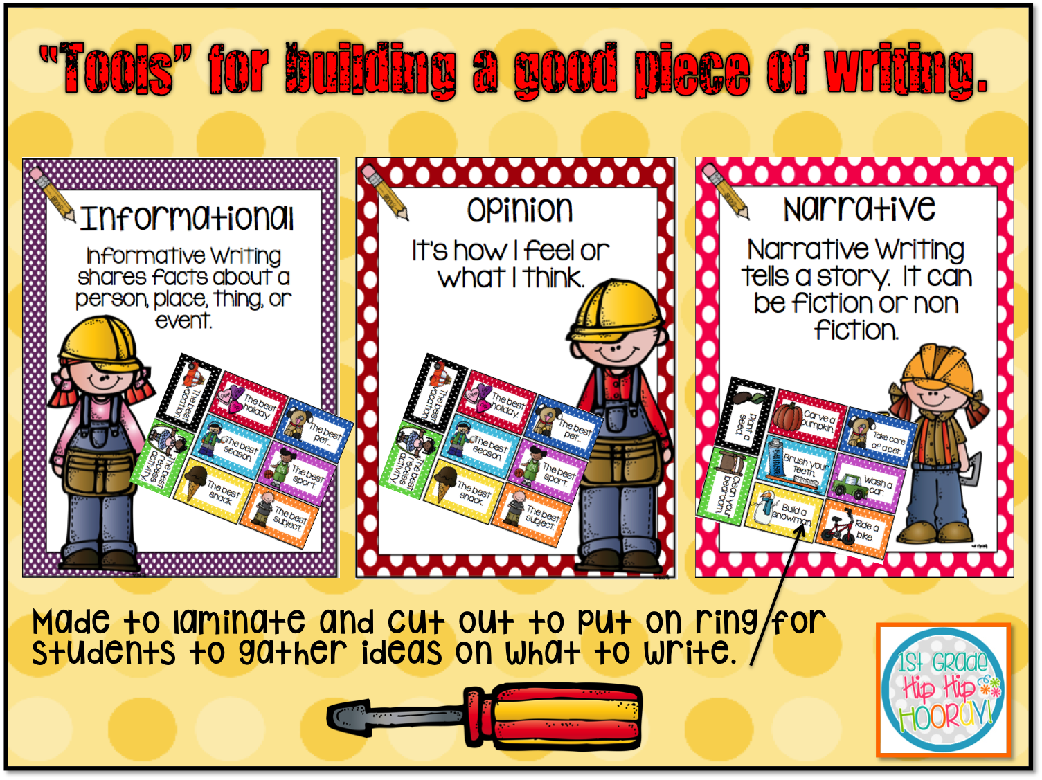1st Grade Hip Hip Hooray!: "TOOLS" for constructing a good piece of ...