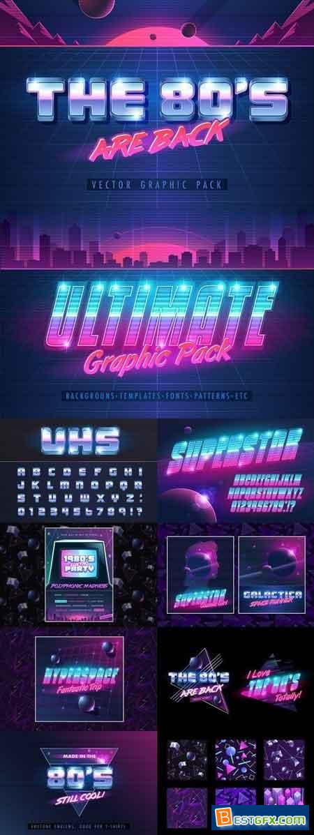 The 80's. Vector Graphic Set. - Free Templates