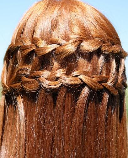 French Braid,Braided Hair Styles: Waterfall French braid for women