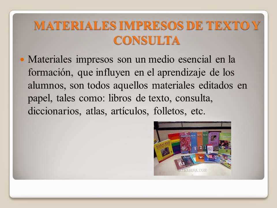 RECOPILACIÓN DE MATERIALES PARA EL APRENDIZAJE: Materiales impresos de ...