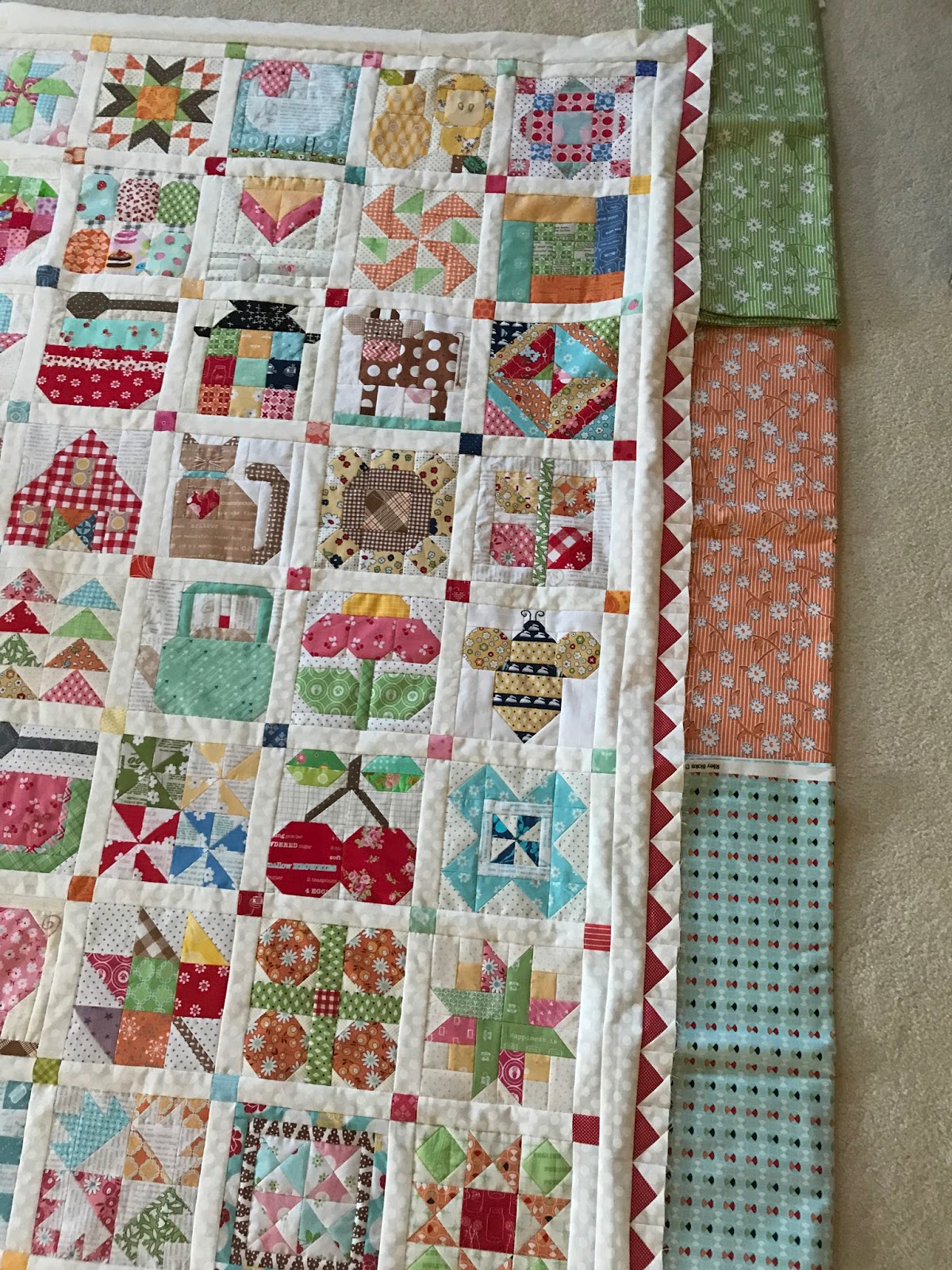 dream quilt create: Farm Girl Sampler quilt part 5