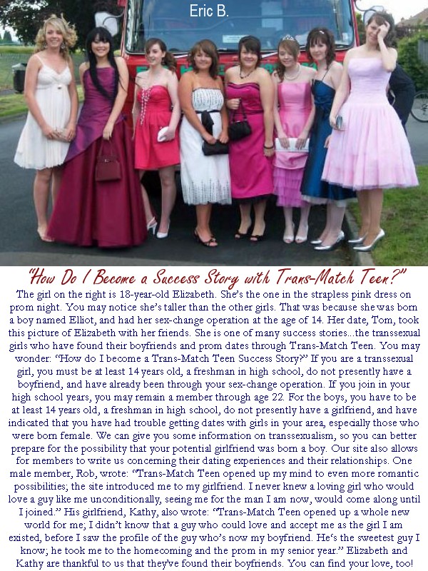 Eric's Transgender Captions: How To Become a Trans-Match Teen Success Story
