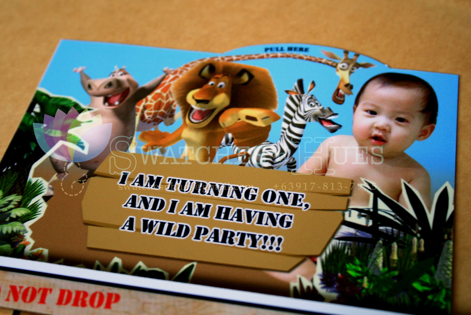 Swatches & Hues : Handmade with TLC: Madagascar themed birthday invitation