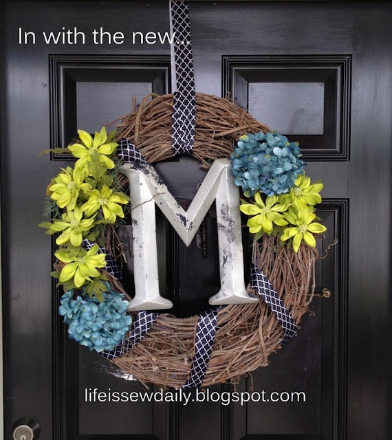 Life is {Sew} Daily: Monogram Wreath Makeover {Summer Edition}
