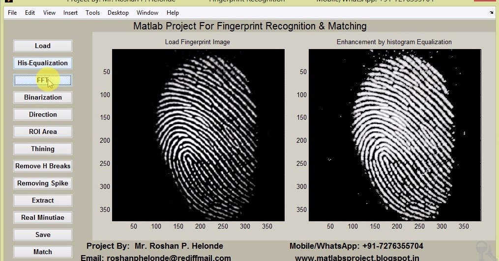 Matlab Project For Fingerprint Recognition And Matching Using Image Processing ~ Matlab Projects