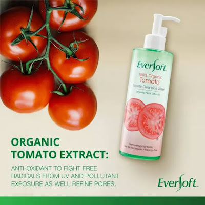 CPUV NUFFNANG : EVERSOFT 100% ORGANIC TOMATO MICELLAR CLEANSING WATER ...