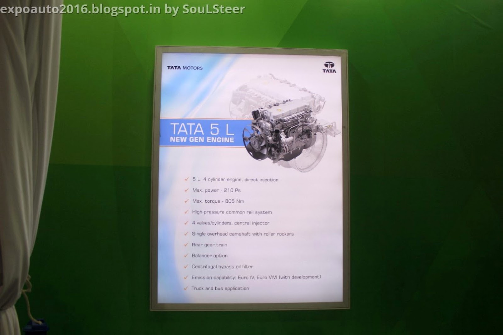 Auto Expo 2016 by SouLSteer: Tata 3.3L, 5L, 5.7L CNG engine and G550 ...