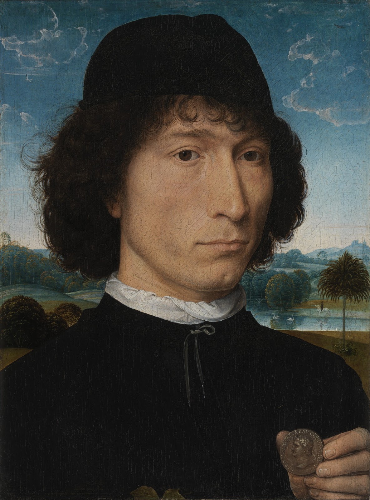Hans Memling: Portrait of a man with a Roman coin (1480)