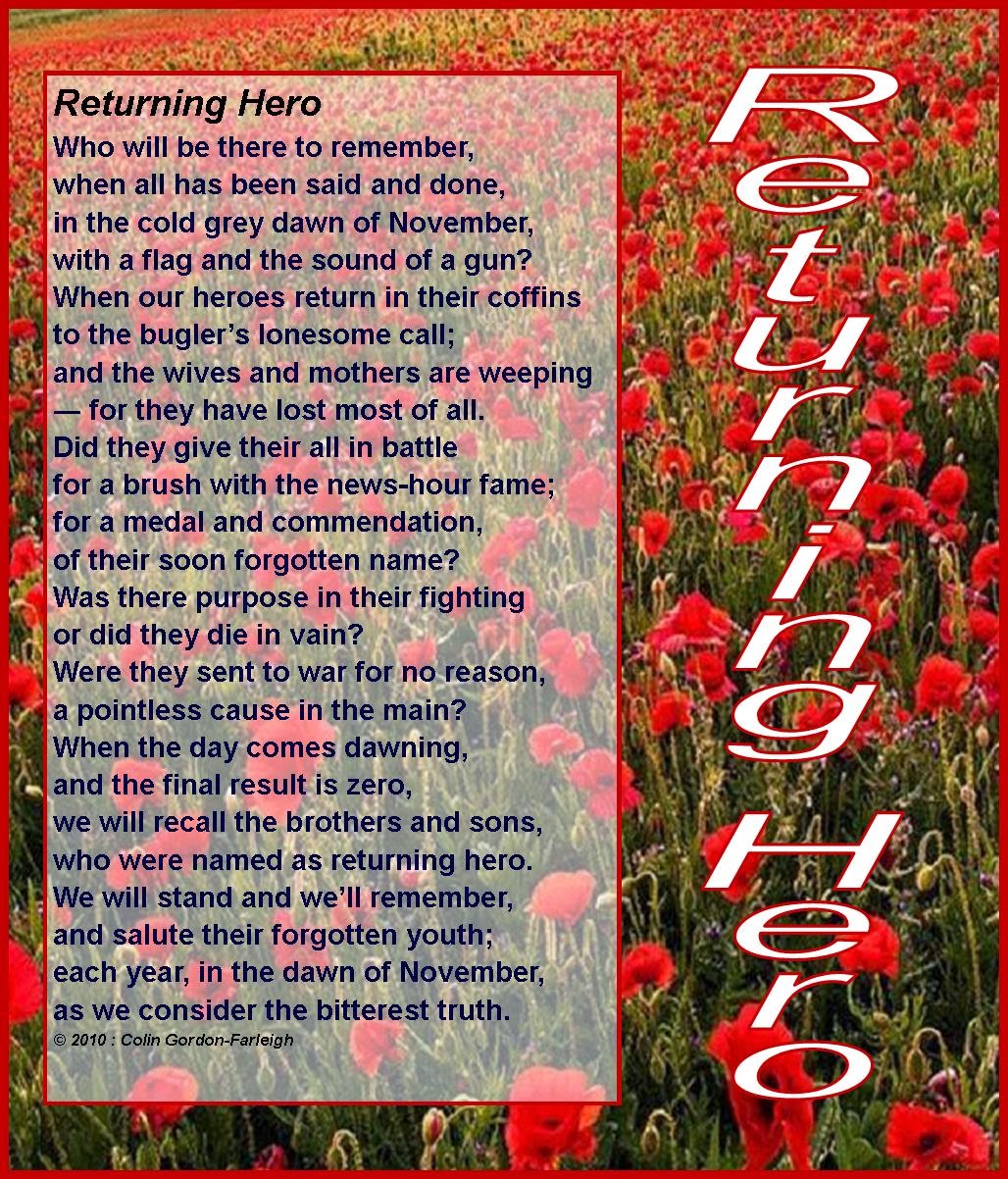 Share My Journey: "Returning Hero" --- A poem for Remembrance Day