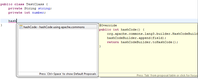 Thinking About It How To Generate Equals Hashcode Tostring And Compareto Using Apache