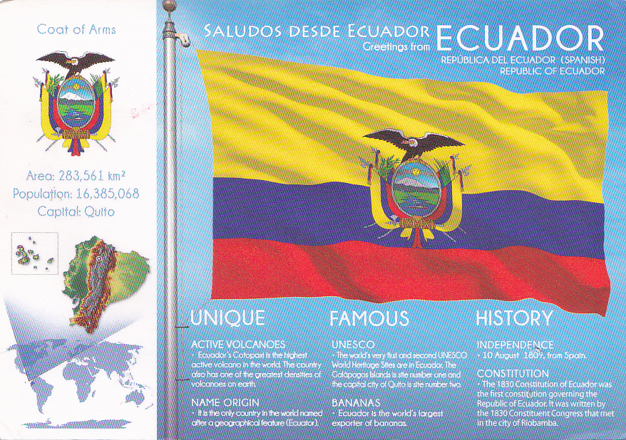 Postcard A La Carte: Ecuador - Flag