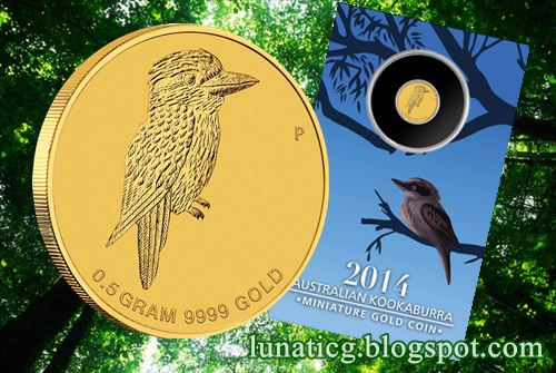 2014 Australian Kookaburra Miniature gold coin | Lunaticg Coin