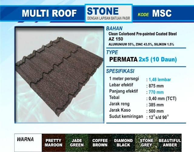 SPESIFIKASI ATAP GENTENG METAL MULTIROOF MULTICOLOR ~ Selamat Datang di ...