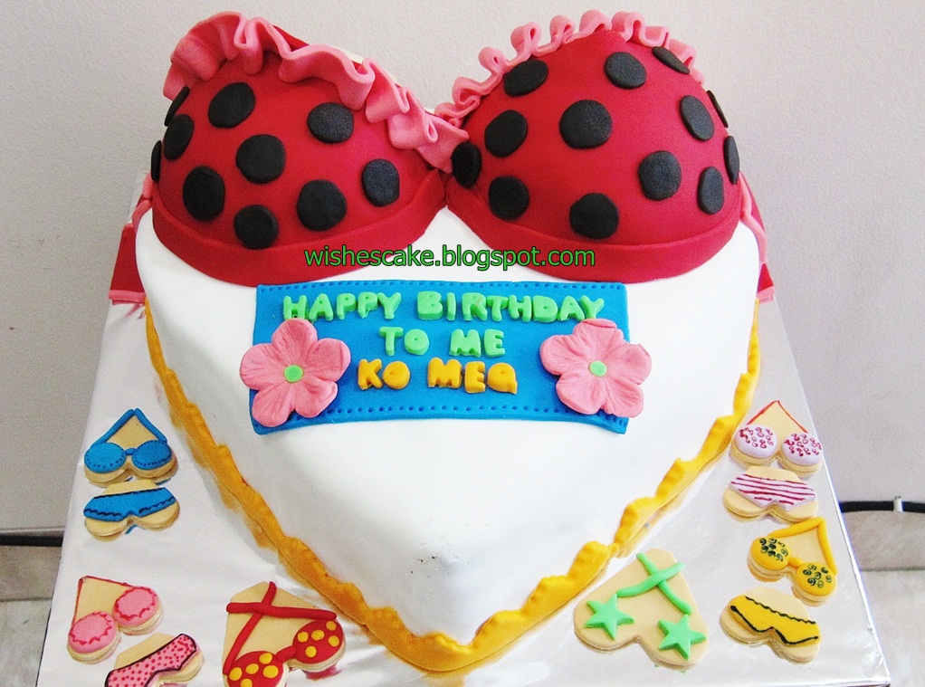 Wishes Cake: My first adult cake; Bra Cake :)