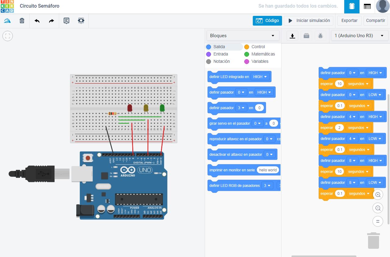 Programando un semáforo con Arduino