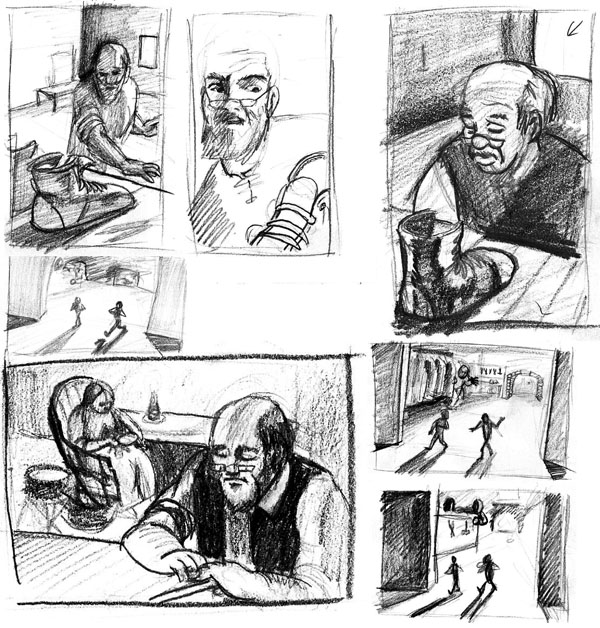 Matt Swanson's Art: Cobbler & The Elves - Process Work