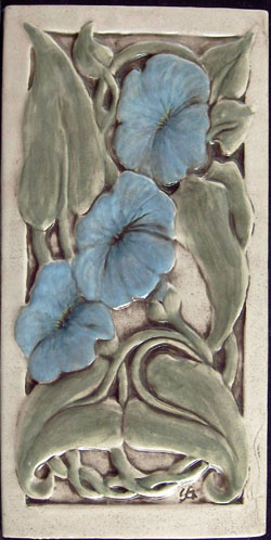 Decorative handmade ceramic tile: Decorative relief carved ceramic ...