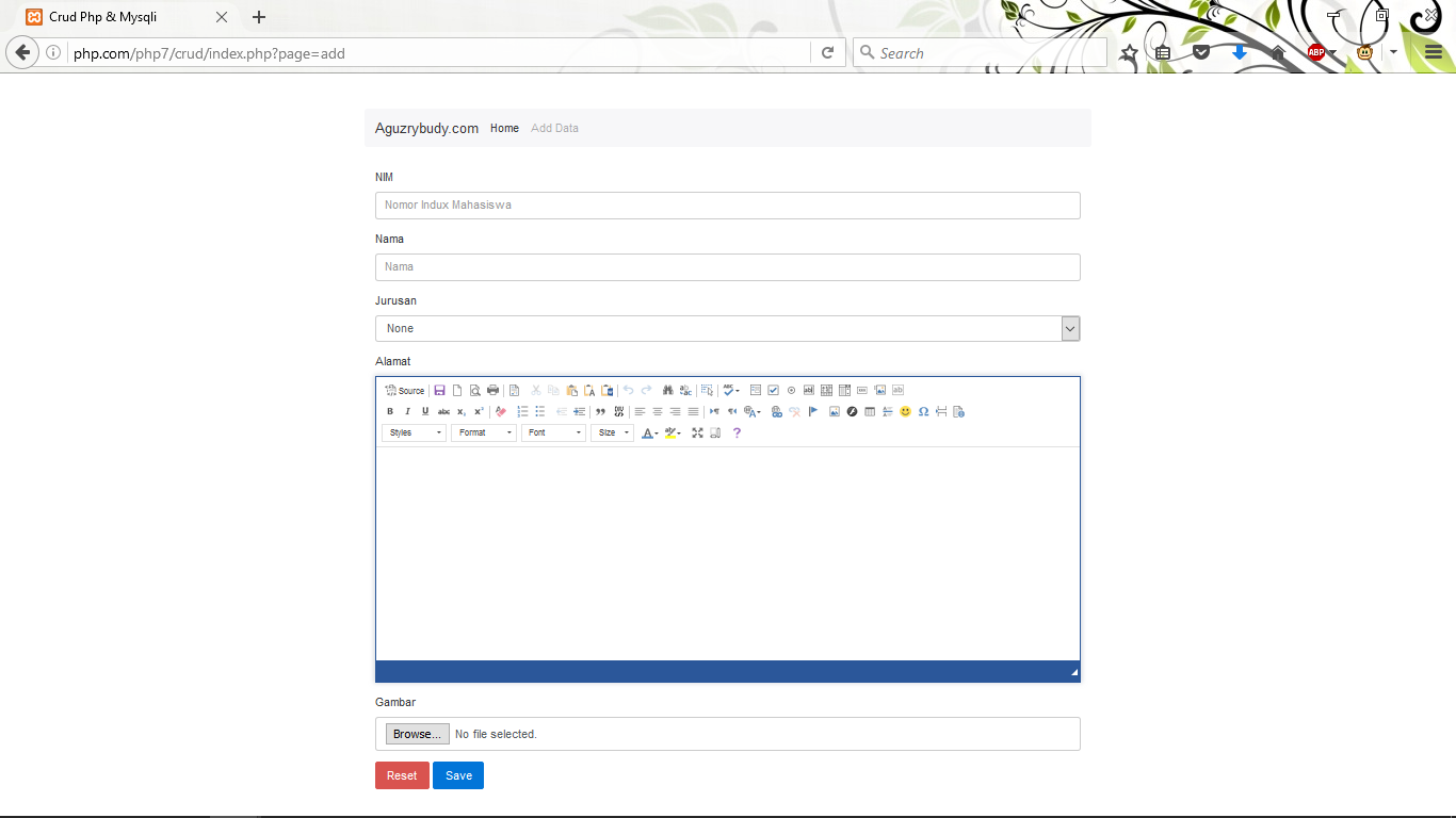 Crud Create Read Update Delete Php Mysqli Dilengkapi Dengan Upload Gambar Dan Ckeditor