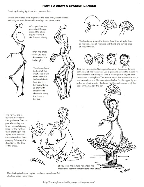 How to Draw Worksheets for The Young Artist: Free How To Draw A Spanish ...