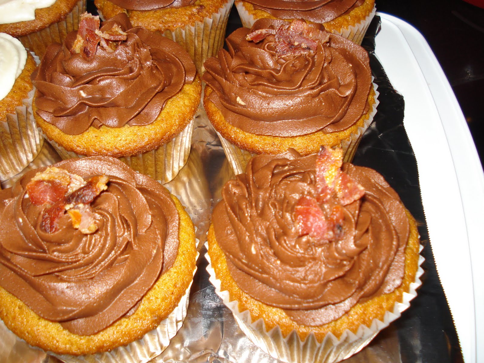 C And B Creations Maple Bacon Cupcake With Chocolate Frosting