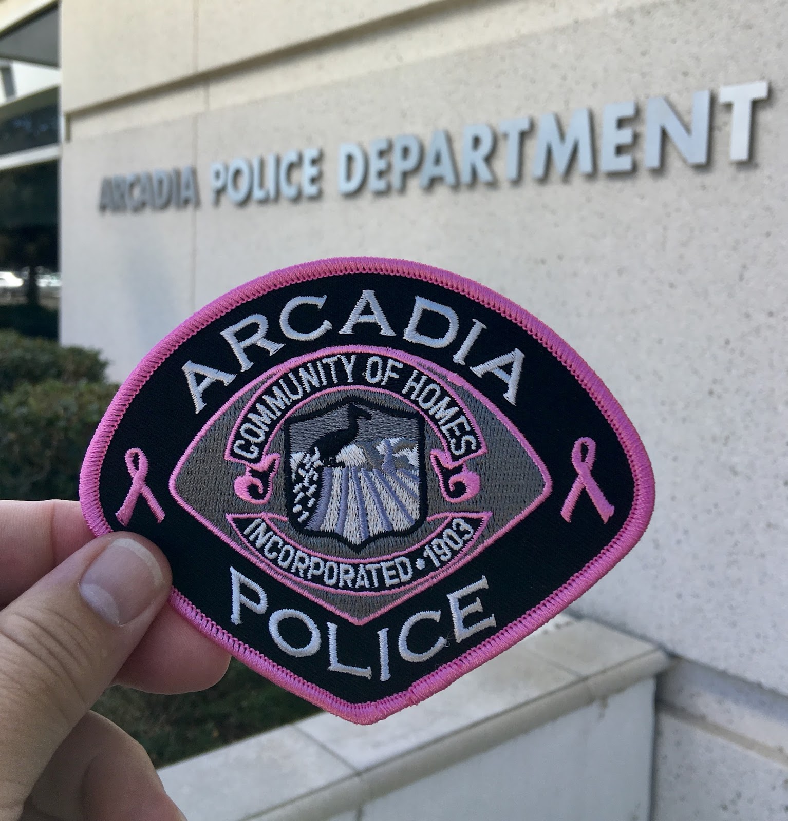 Arcadia Police Department News & Information Blog: Pink Patch Project ...