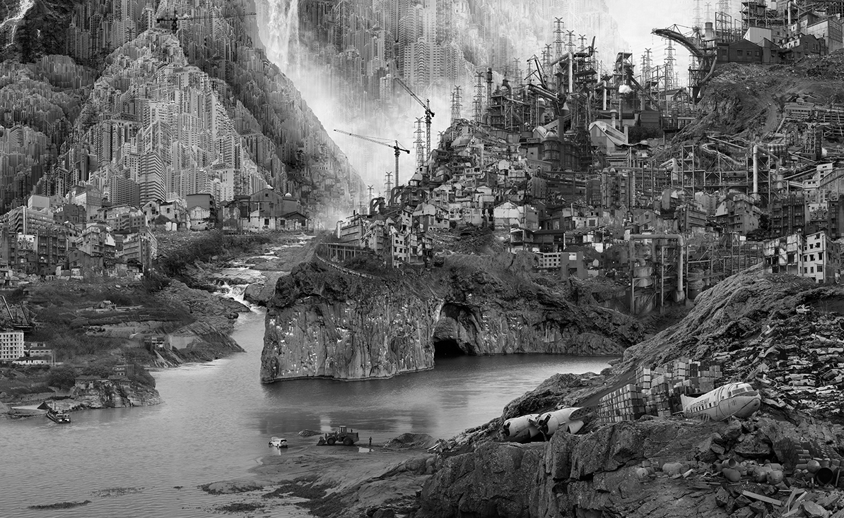 Collage photographique une série de Yang Yongliang