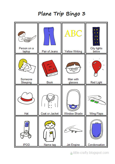 A Little Crafty: Plane Trip Bingo 3, 4 and 5