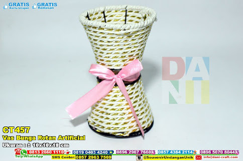 Vas Bunga Rotan Shabby | Souvenir Pernikahan