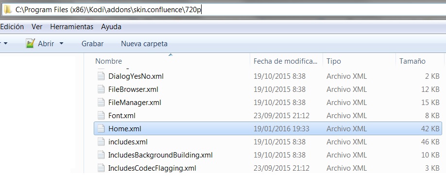 Añadir nuevas secciones al Menú Principal del Skin CONFLUENCE - PLUGINSXBMC
