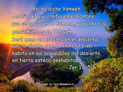 EL AMADO DE MI ALMA " HASHEM ": Jeremías 17:5-6